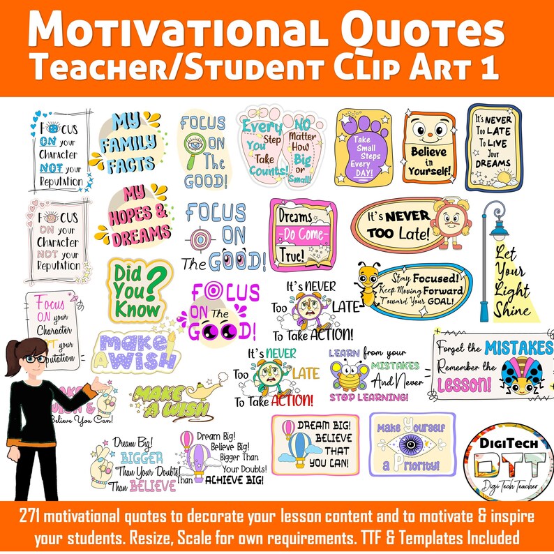 Motivational Quote Clipart 1, Inspirational Student Quote Clipart ...