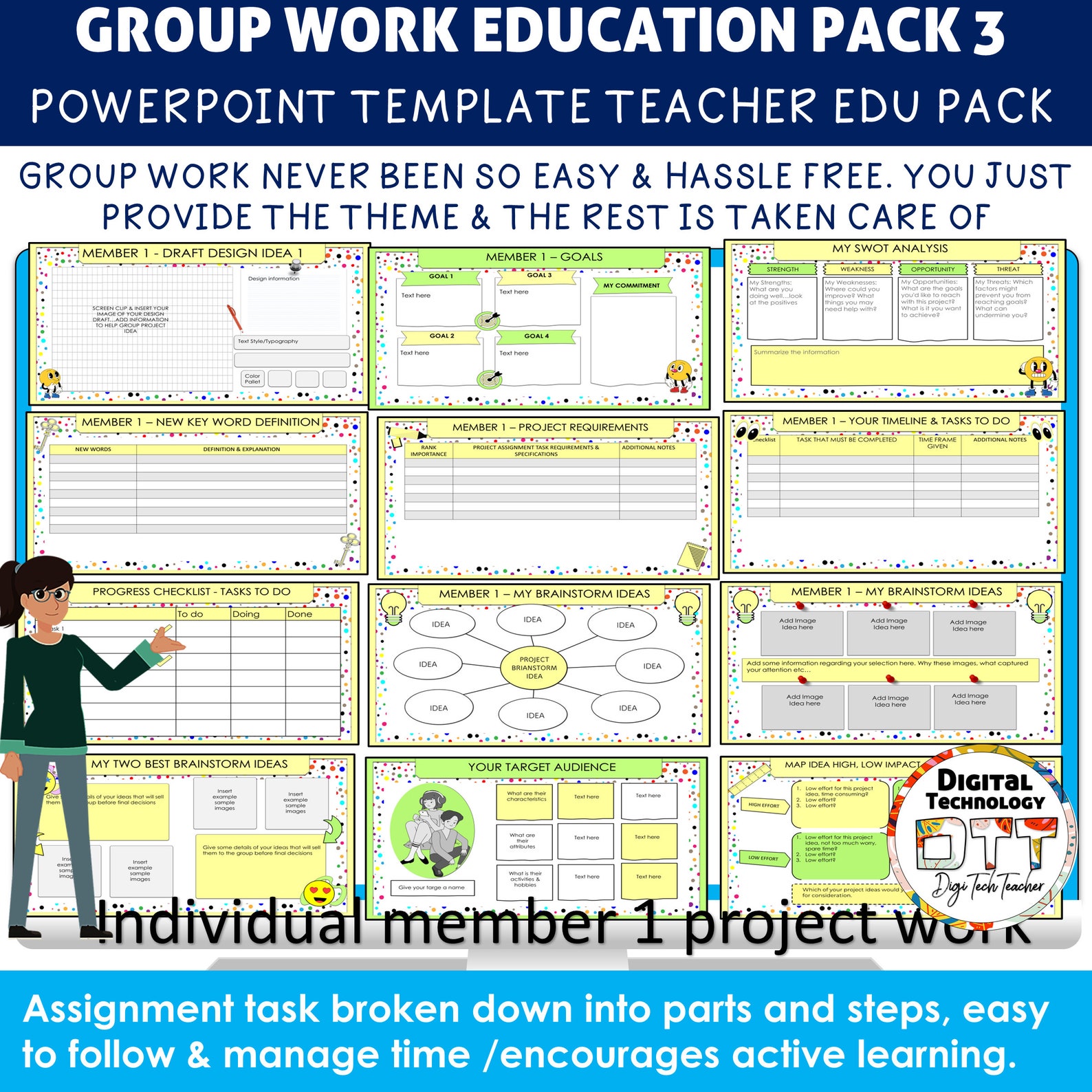Group Work Powerpoint Template 3 Student Project Teacher - Etsy
