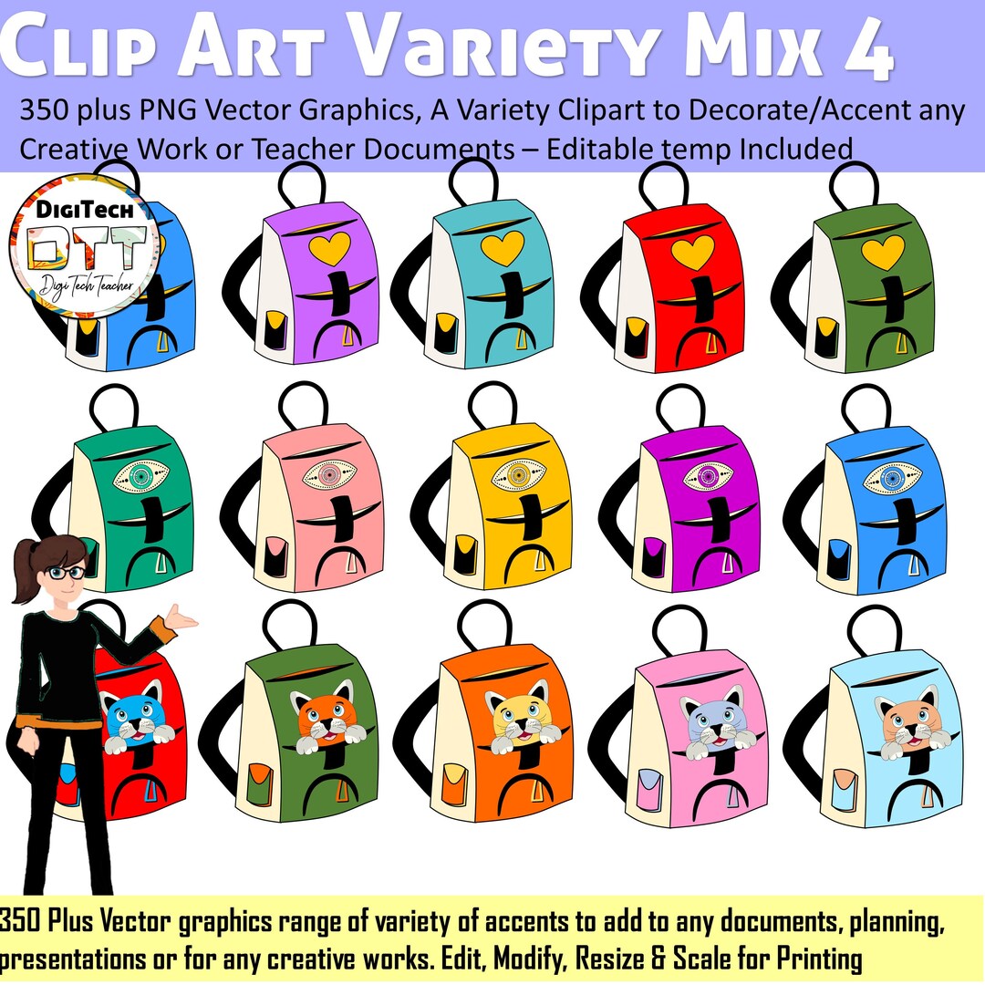 Clip Art Vector Variety Mix 4, Teacher Clipart, Page Accent Clipart ...