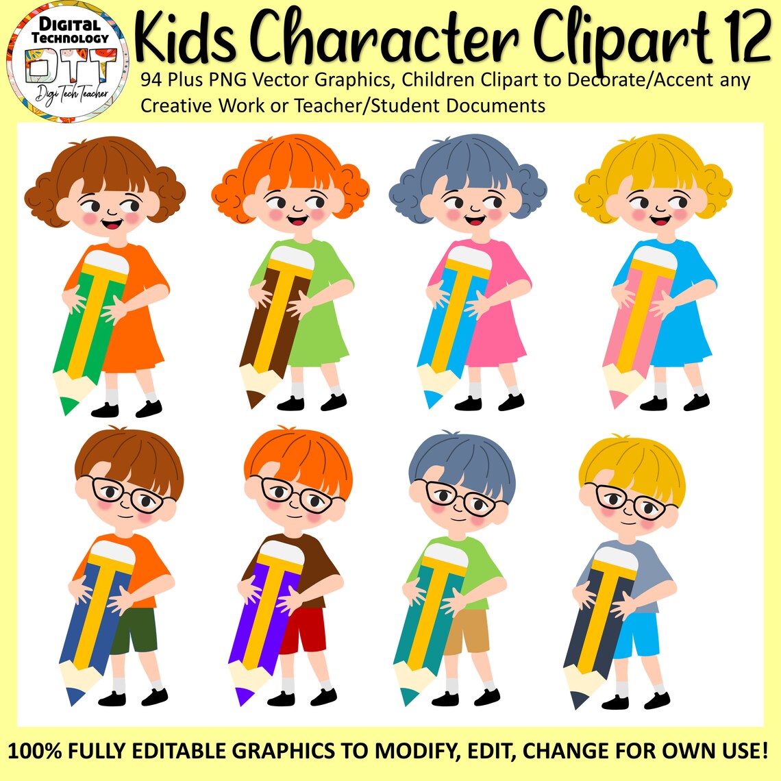 Kids Vector Clipart 12, Children Clipart, School Clipart, Middle School ...
