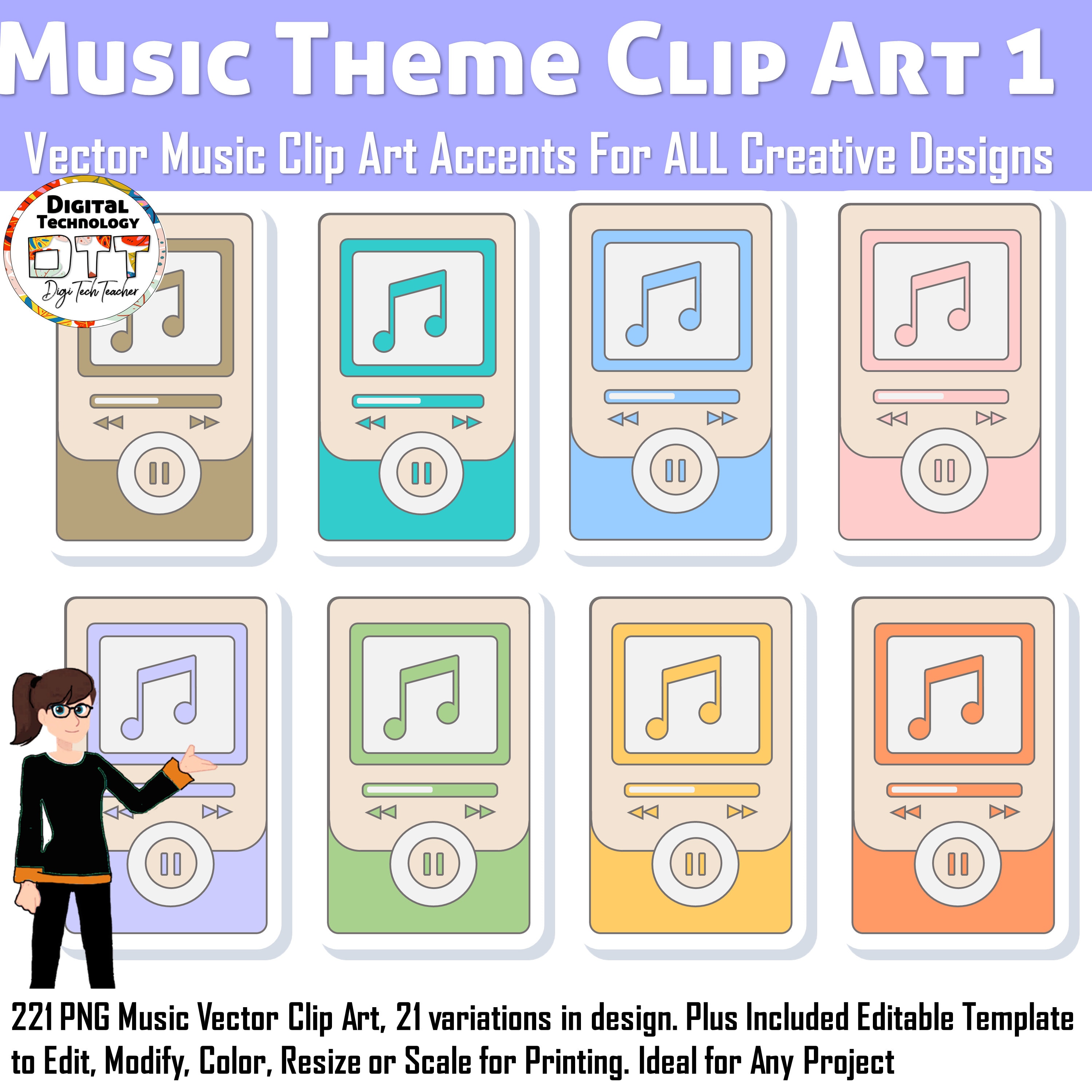 Music Vector Clip Art 1, Media Clip Art, Music Icon Clip Art, Teacher ...