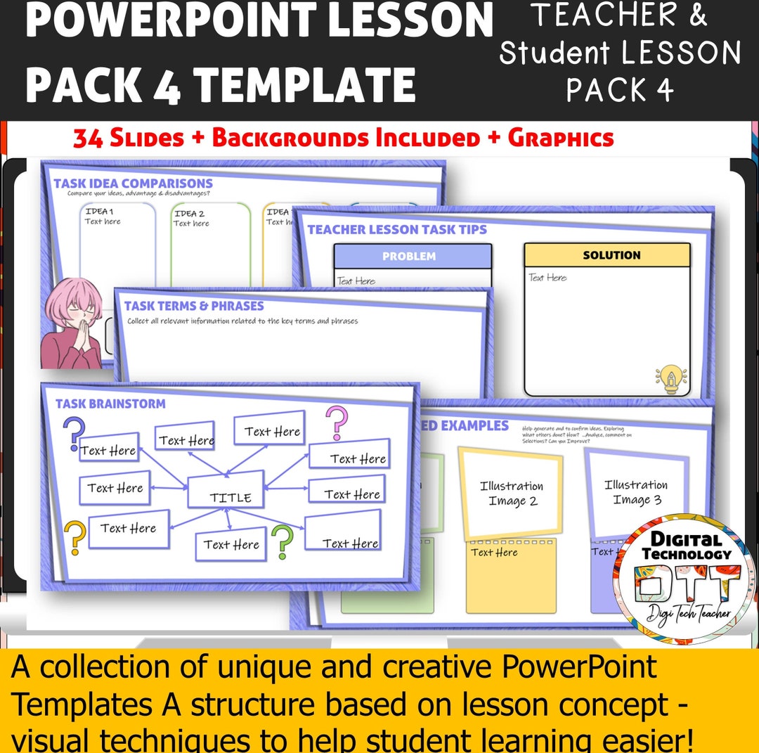 Teacher Lesson Powerpoint Template: Student Class Slides (pack 4) - Etsy