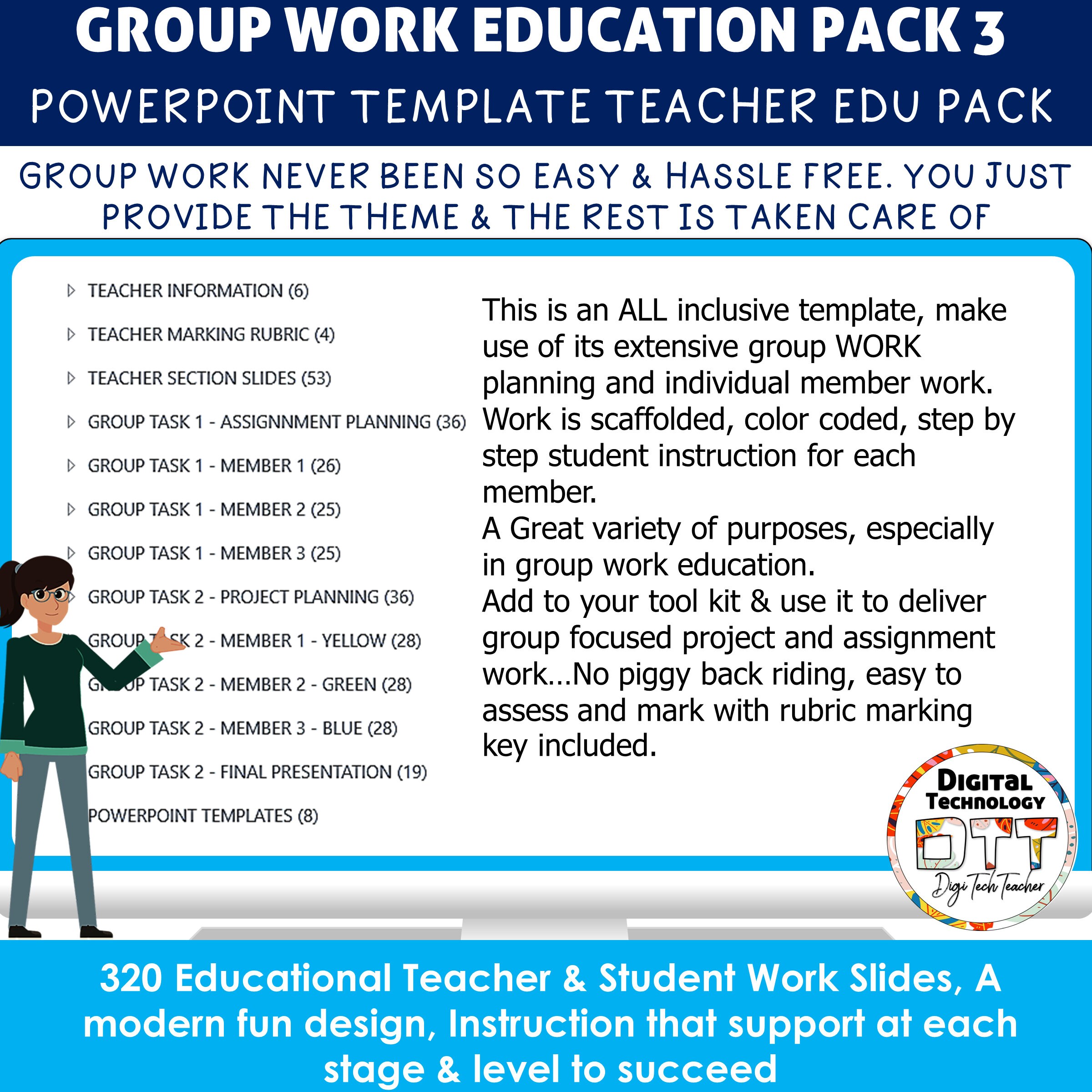 Group Work Powerpoint Template 3 Student Project Teacher - Etsy