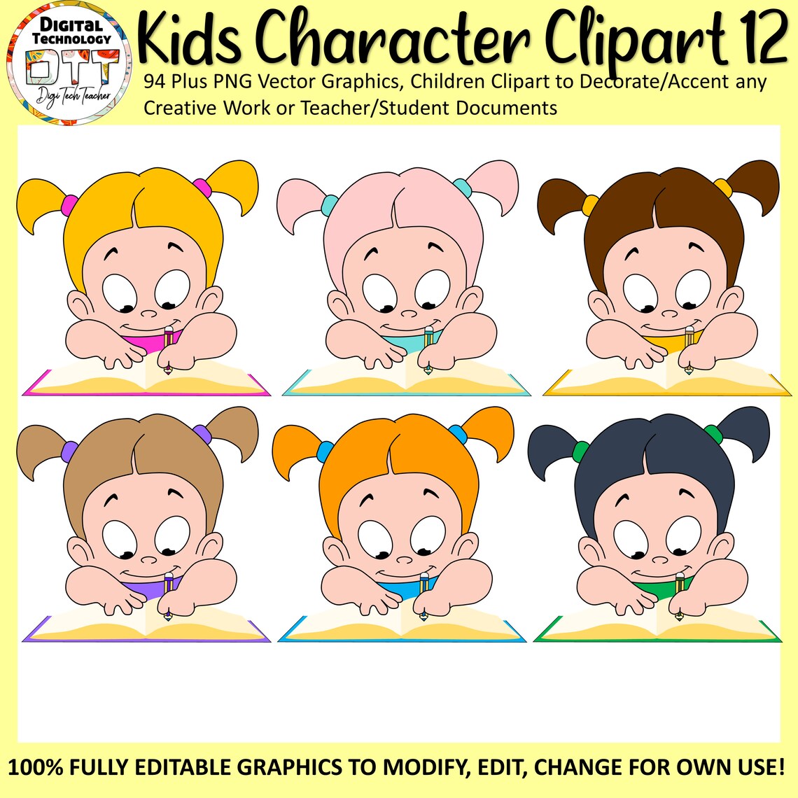 Kids Vector Clipart 12, Children Clipart, School Clipart, Middle School ...