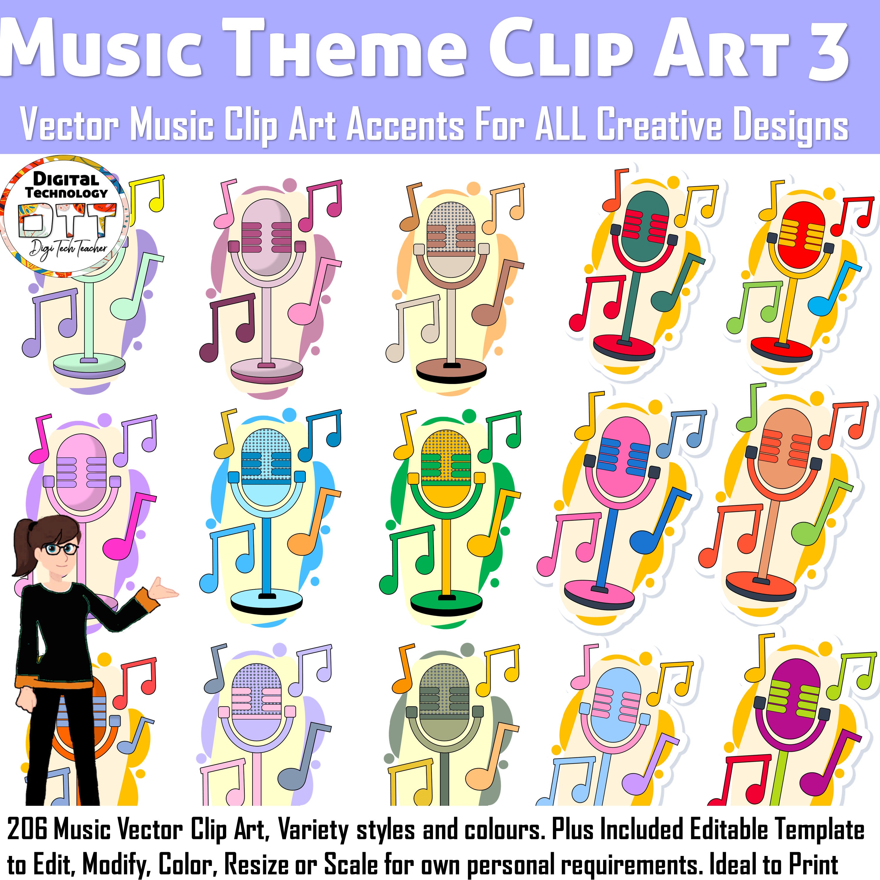 Music Vector Clip Art 3, Media Clip Art, Music Icon Clip Art, Teacher ...