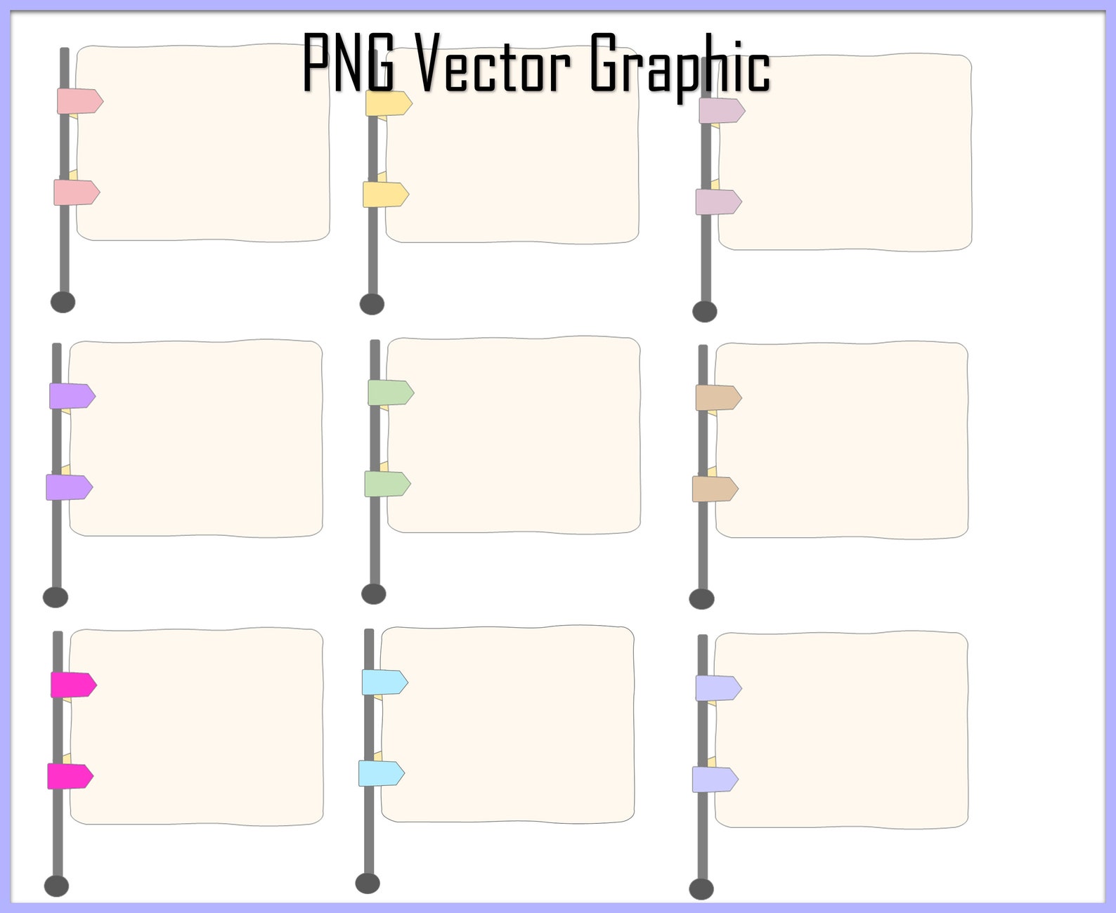 Notepad Clipart: 200 Vector Stationery Designs (PNG) - Etsy
