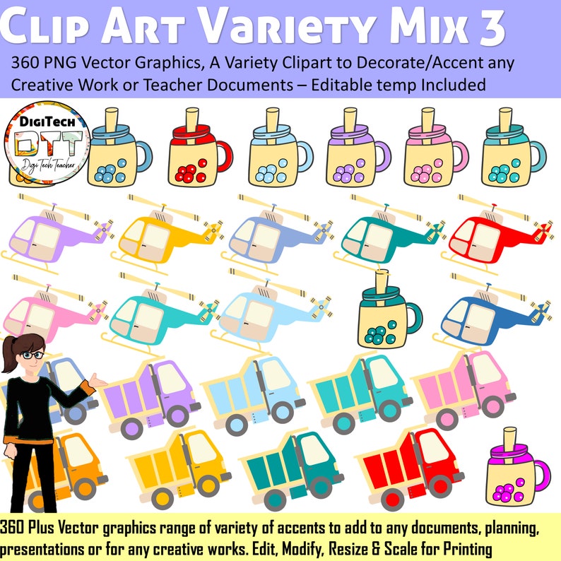 Clip Art Vector Variety Mix 3, Teacher Clipart, Page Accent Clipart ...