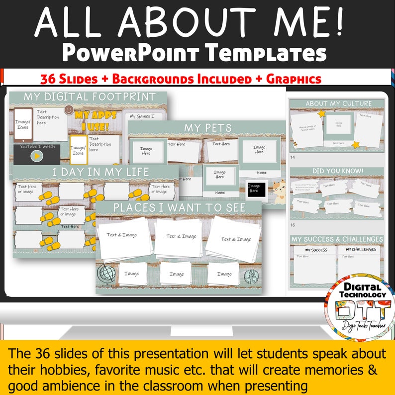 All About Me Powerpoint Template: School Memories Slide (editable) - Etsy