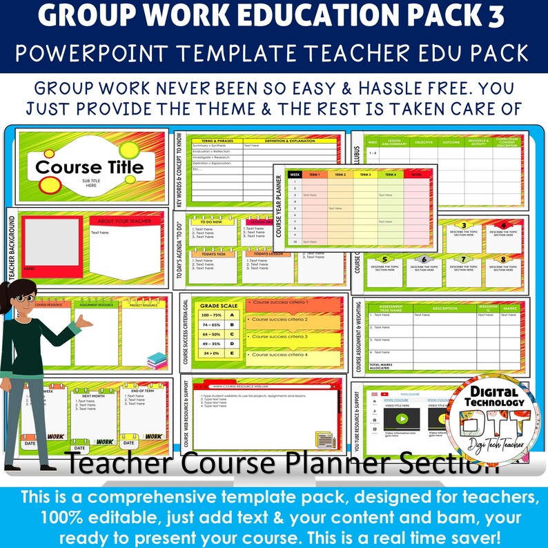Group Work Powerpoint Template Teacher Education Pack 3 320 - Etsy