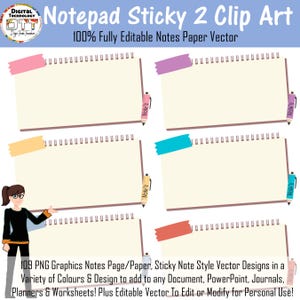Notepad Sticky 2 Vector Clipart, Paper Clipart, Label Clipart ...