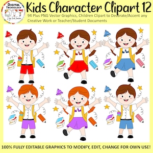 Kids Vector Clipart 12, Children Clipart, School Clipart, Middle School ...
