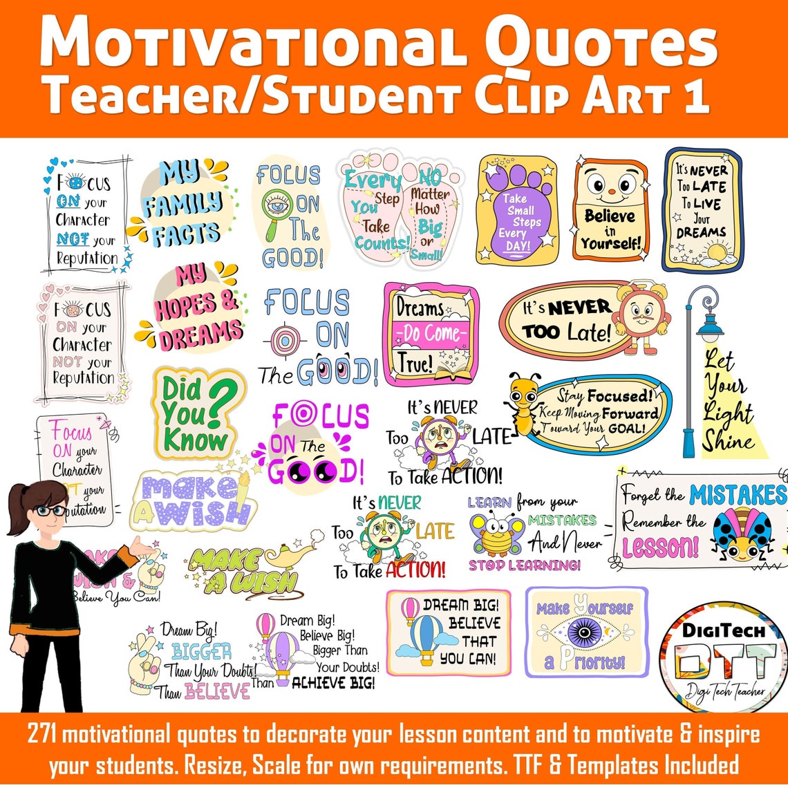 Motivational Quote Clipart 1, Inspirational Student Quote Clipart ...