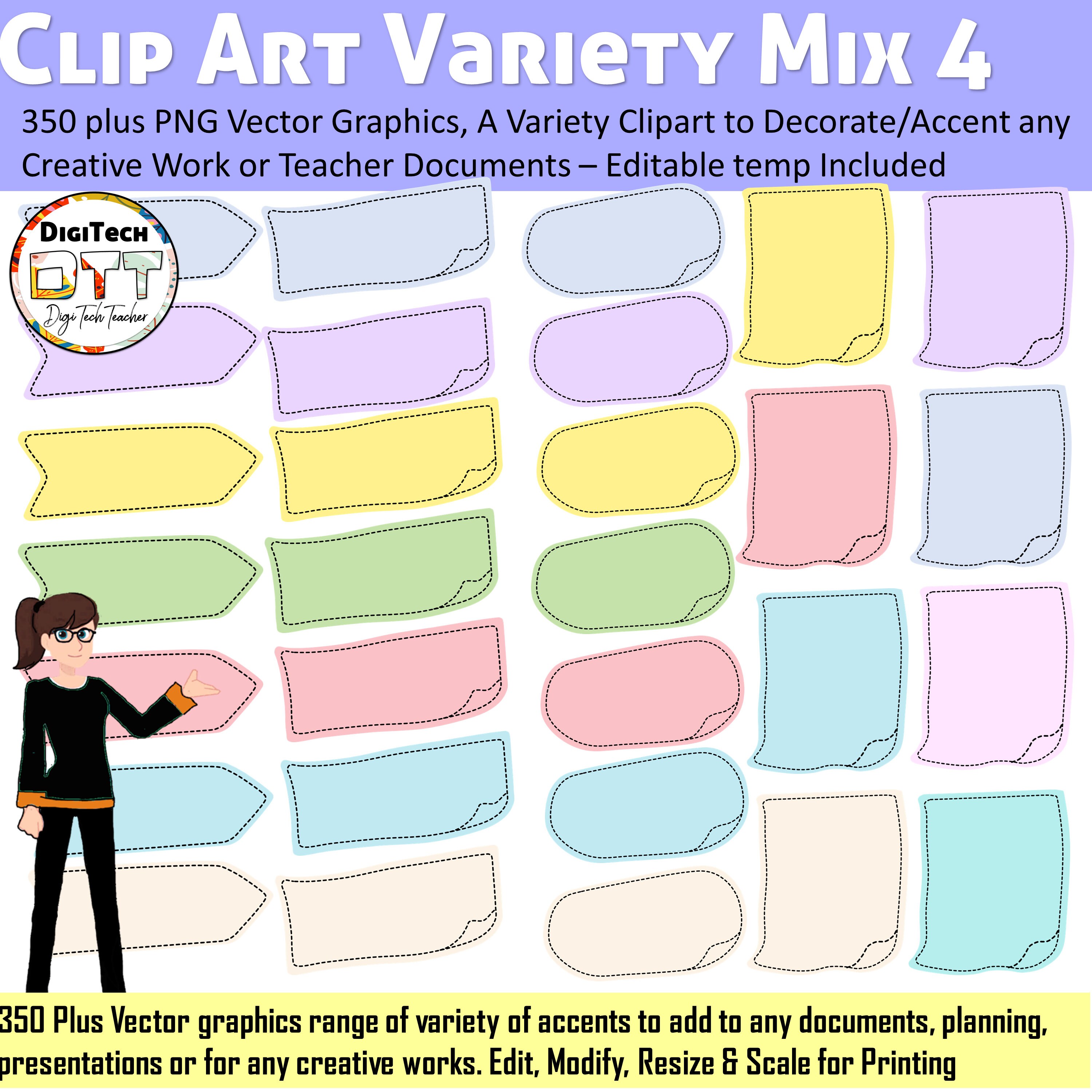 Clip Art Vector Variety Mix 4, Teacher Clipart, Page Accent Clipart ...