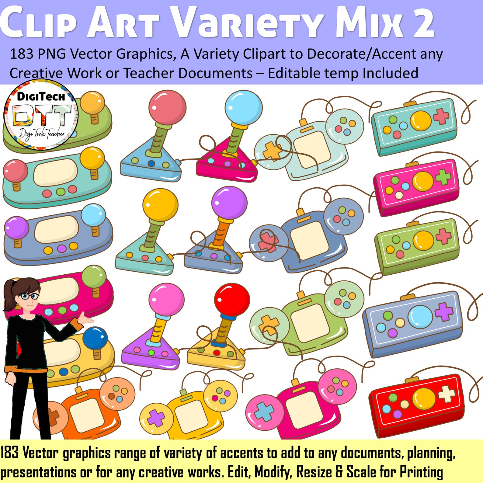 Clip Art Vector Variety Mix 2, Teacher Clipart, Page Accent Clipart ...
