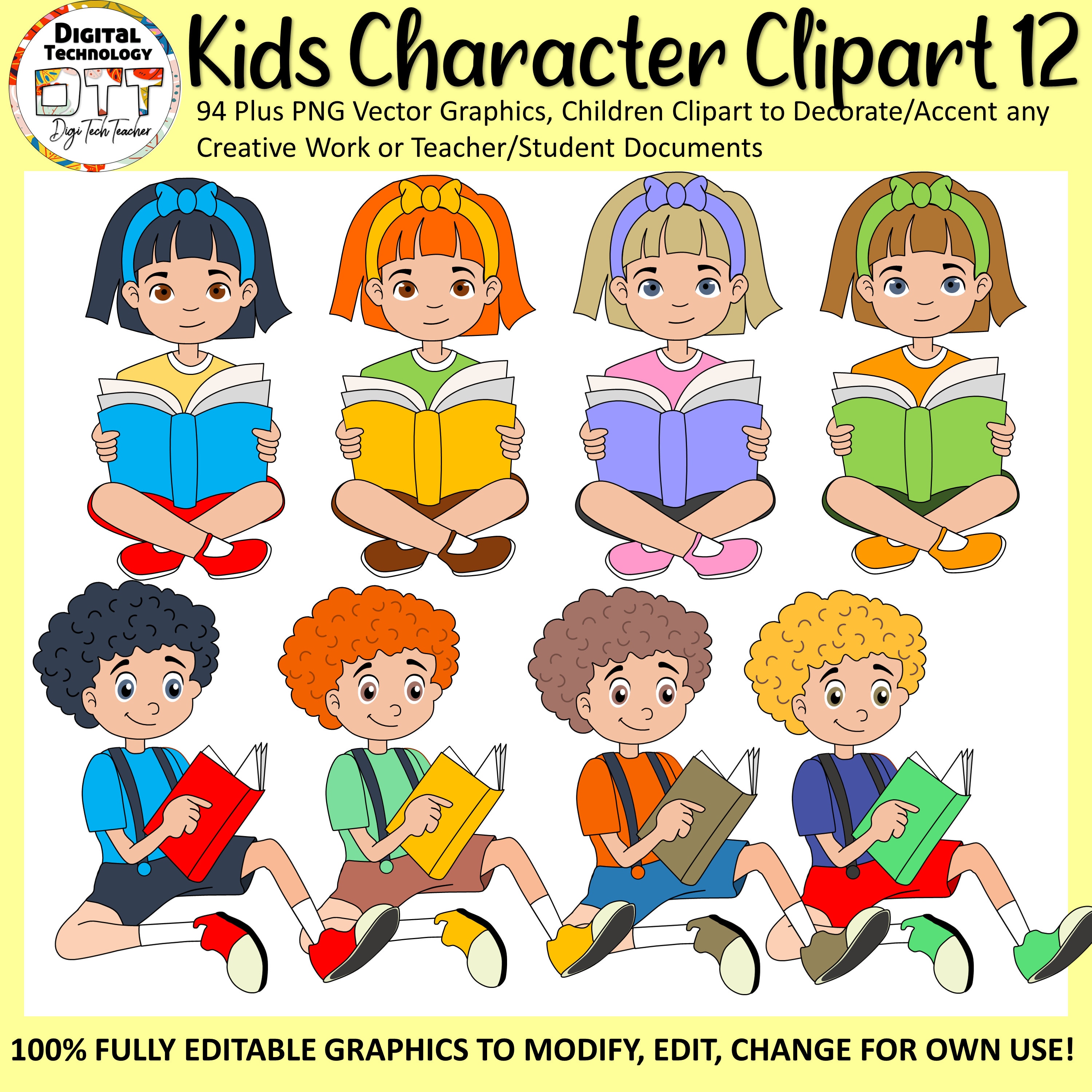 Kids Vector Clipart 12, Children Clipart, School Clipart, Middle School ...