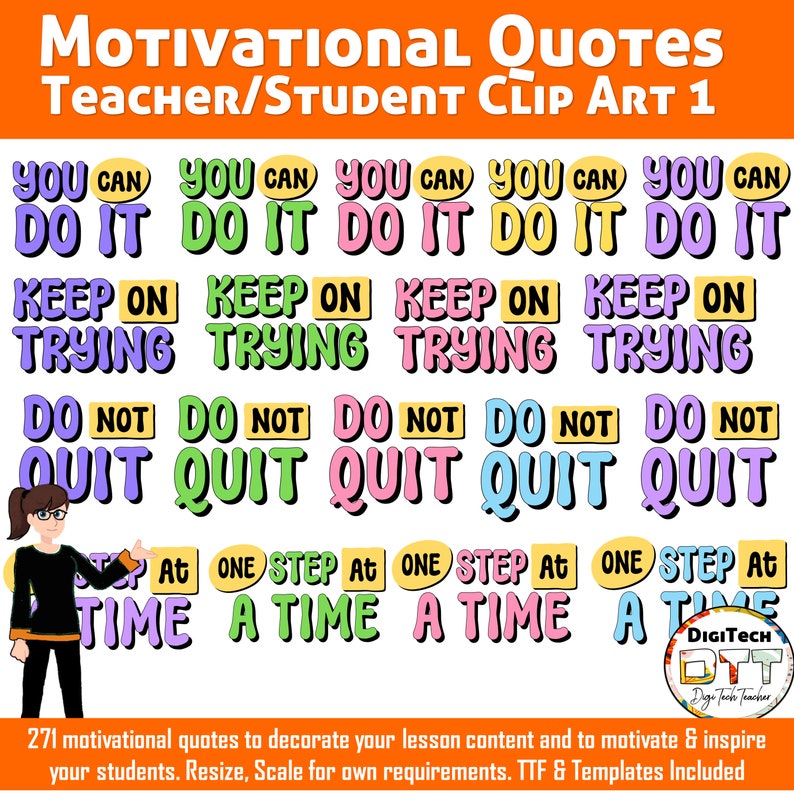 Motivational Quote Clipart 1, Inspirational Student Quote Clipart ...