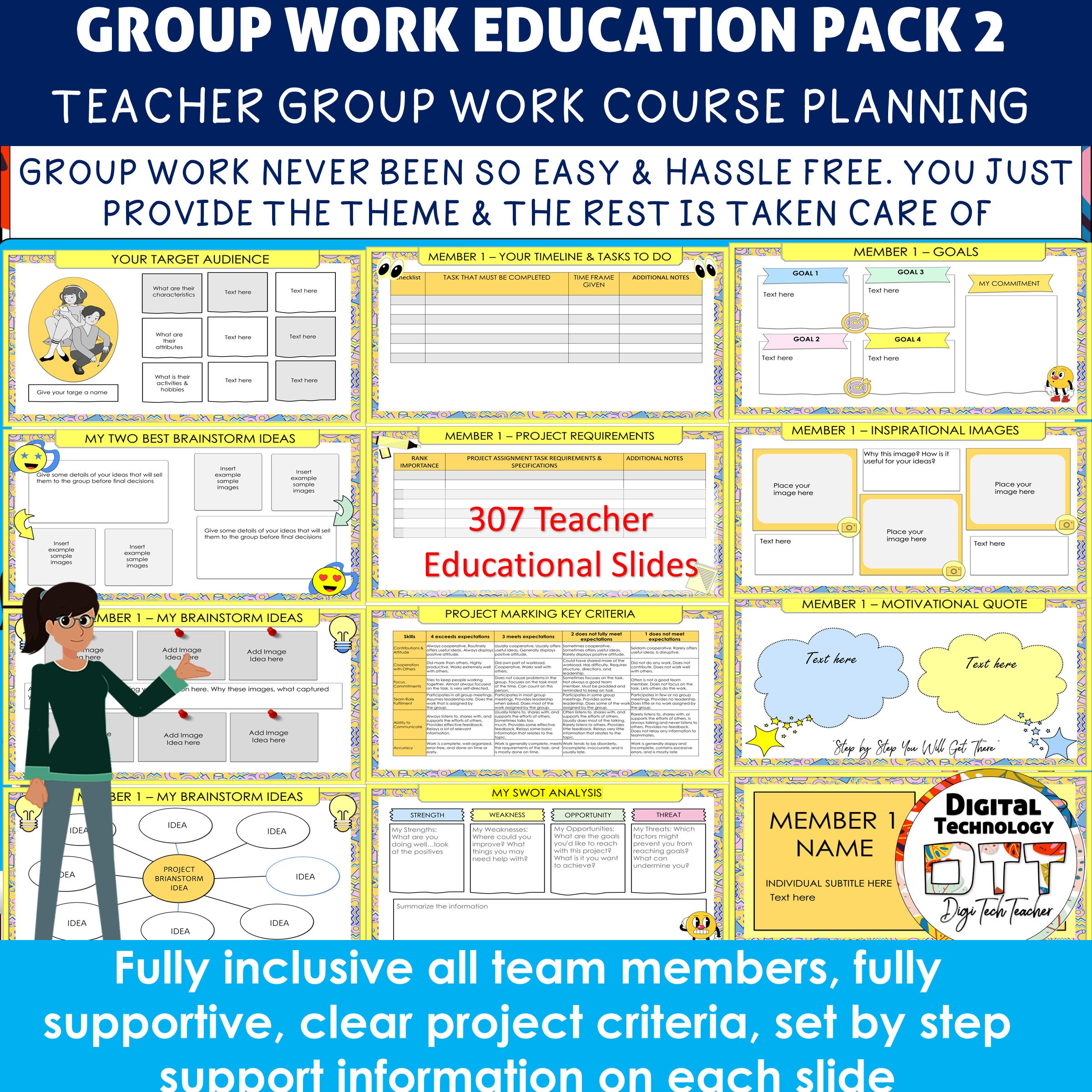 Teacher Group Project Powerpoint Template: Editable Lesson Planner - Etsy