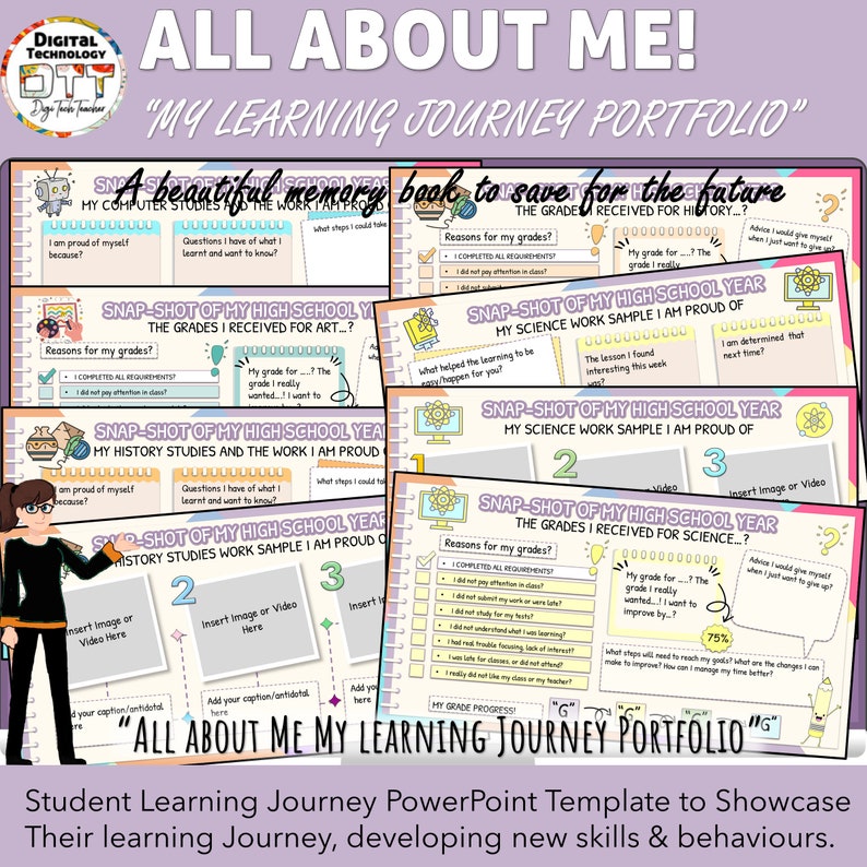 Learning Journey Portfolio: Editable Powerpoint Template - Etsy
