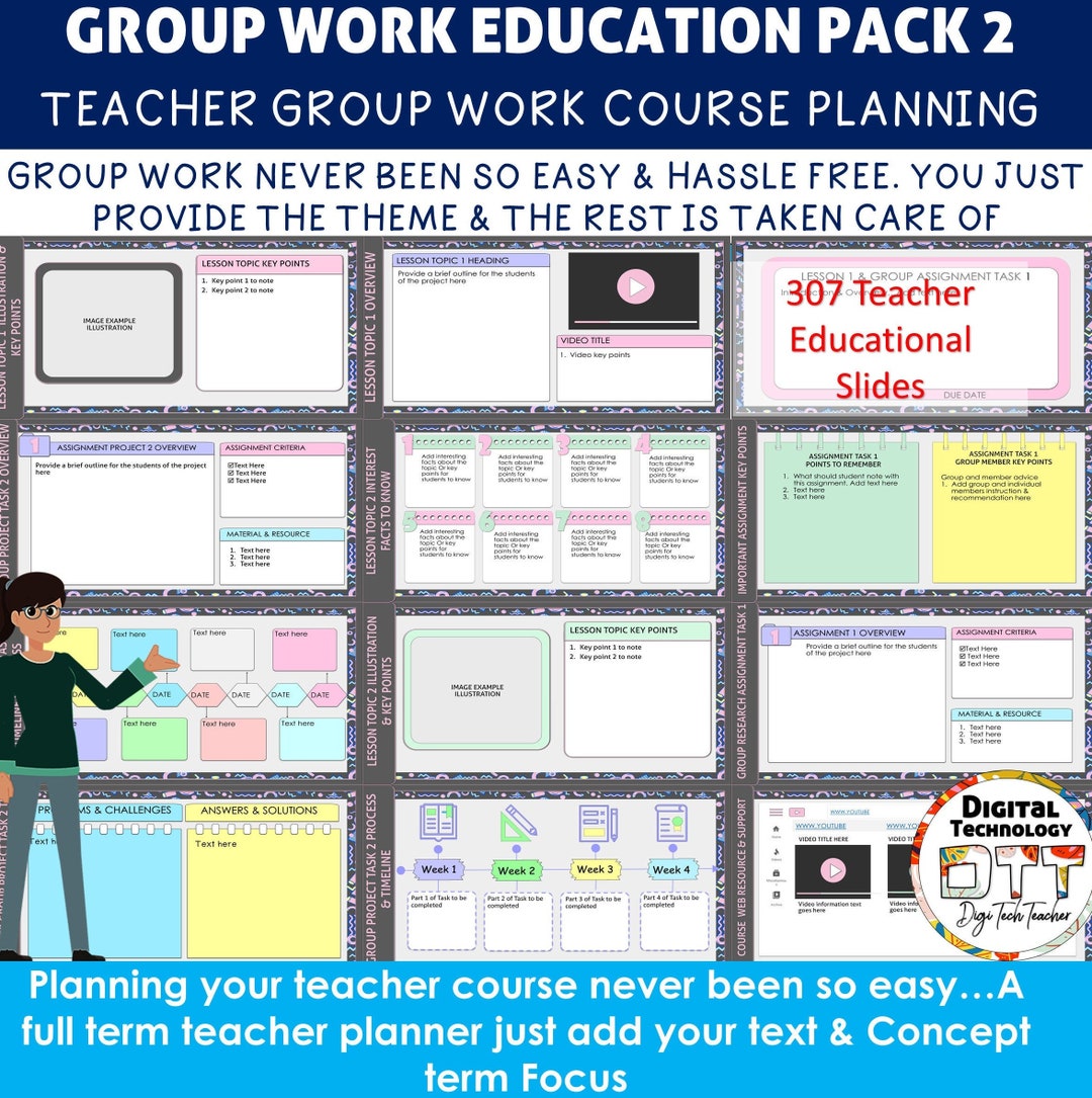Group Work Powerpoint Template 2 Student Project Teacher - Etsy Australia