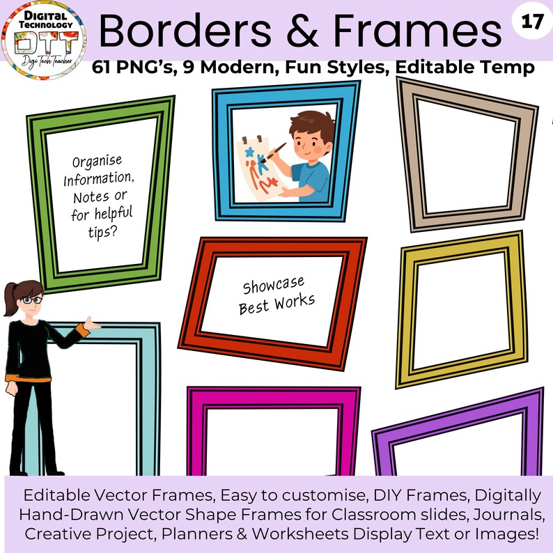 Editable Digital Photo & Image Frame Clipart 17, 61 PNG, Modern Frames ...