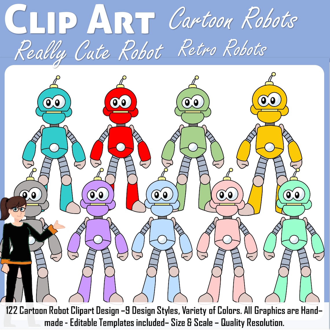 Robot Clipart, Cartoon Robot Clipart, Vector Cartoon Robot Clipart ...