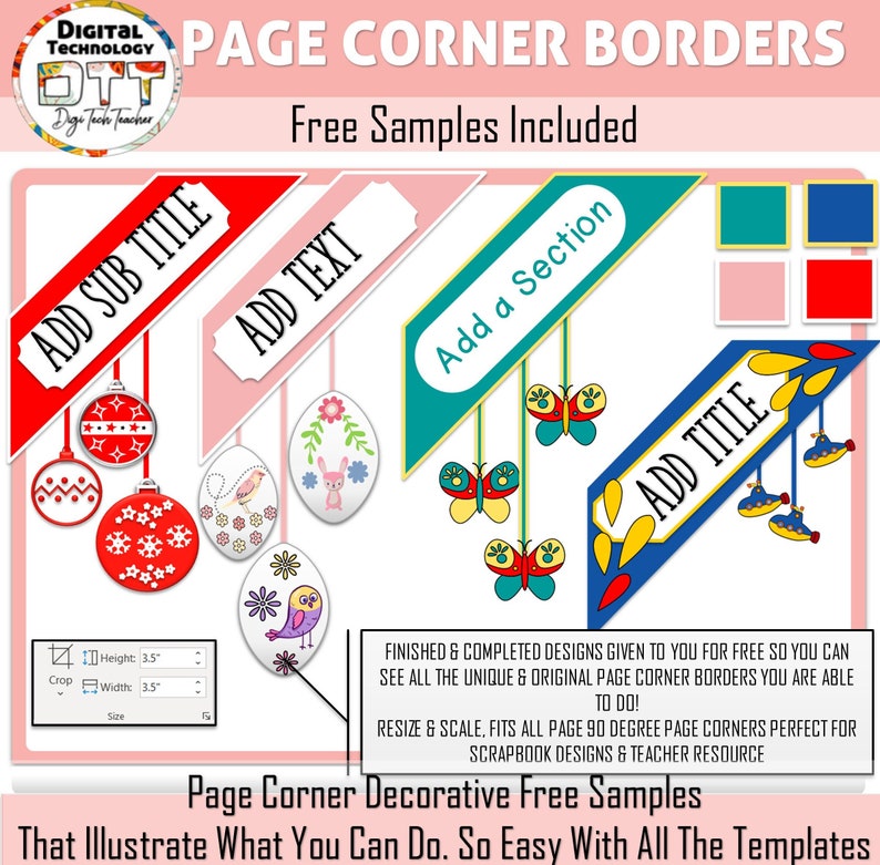 Editable Page Corner Clipart: Decorative Borders (powerpoint) - Etsy ...