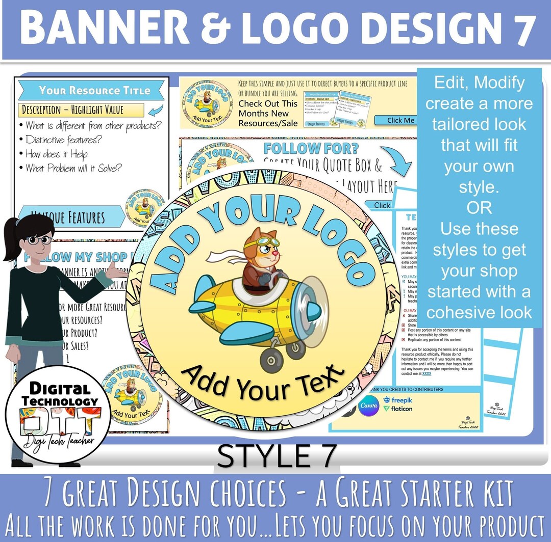 Editable Banner & Logo Template: Shop Starter Kit (powerpoint Download ...