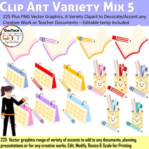 Clip Art Vector Variety Mix 5, Teacher Clipart, Page Accent Clipart ...
