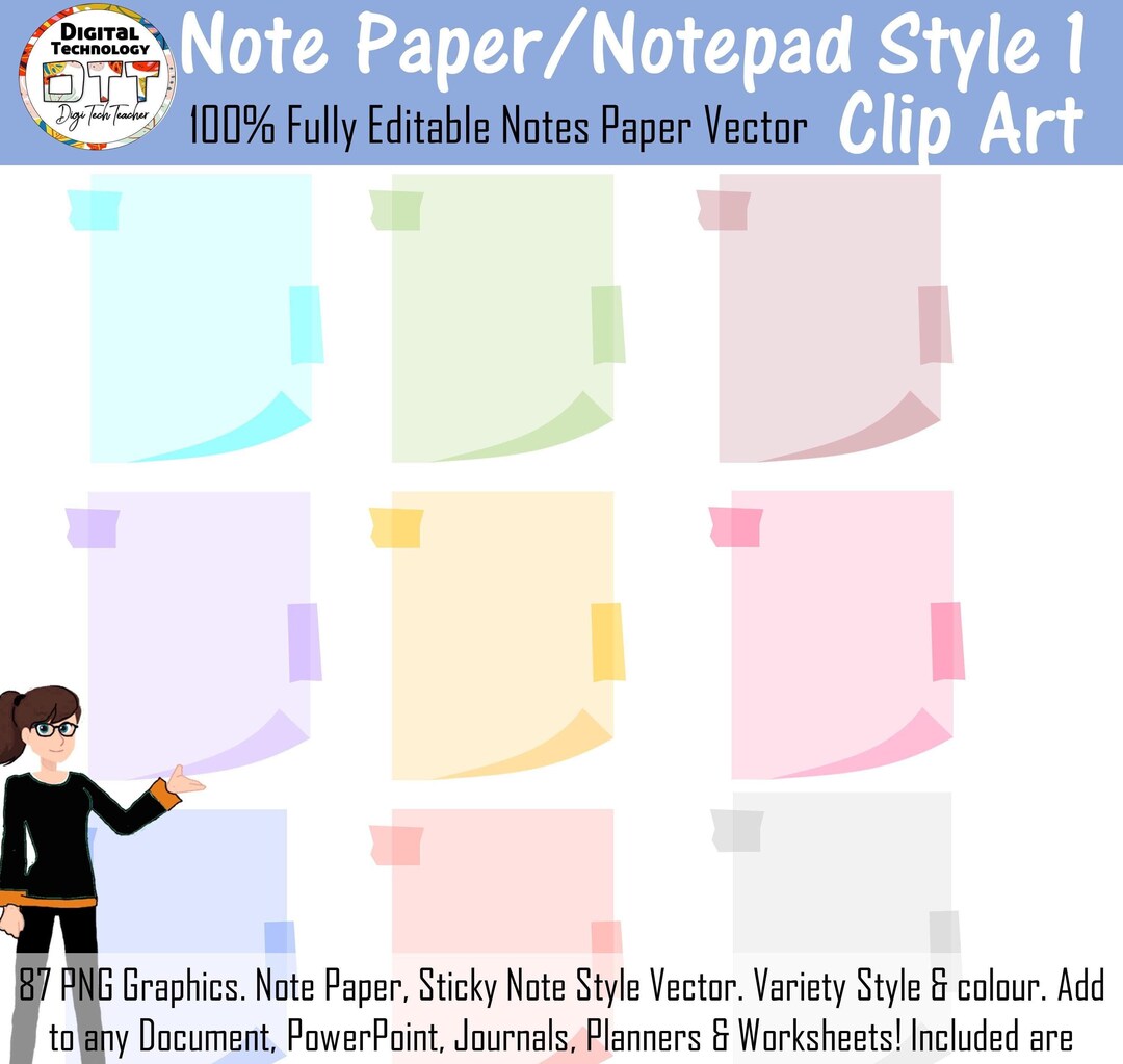 Note Paper 1 Vector Clipart, Uniform Design, Writing Note Clipart, 87 ...