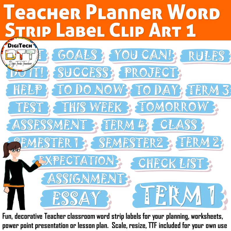 Text Name Label Clipart 1, Subject Name Tags, Fancy Font, Text Headers ...