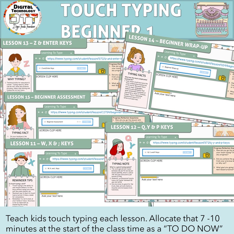 Touch Typing Beginner Lesson: Powerpoint Template (editable) - Etsy