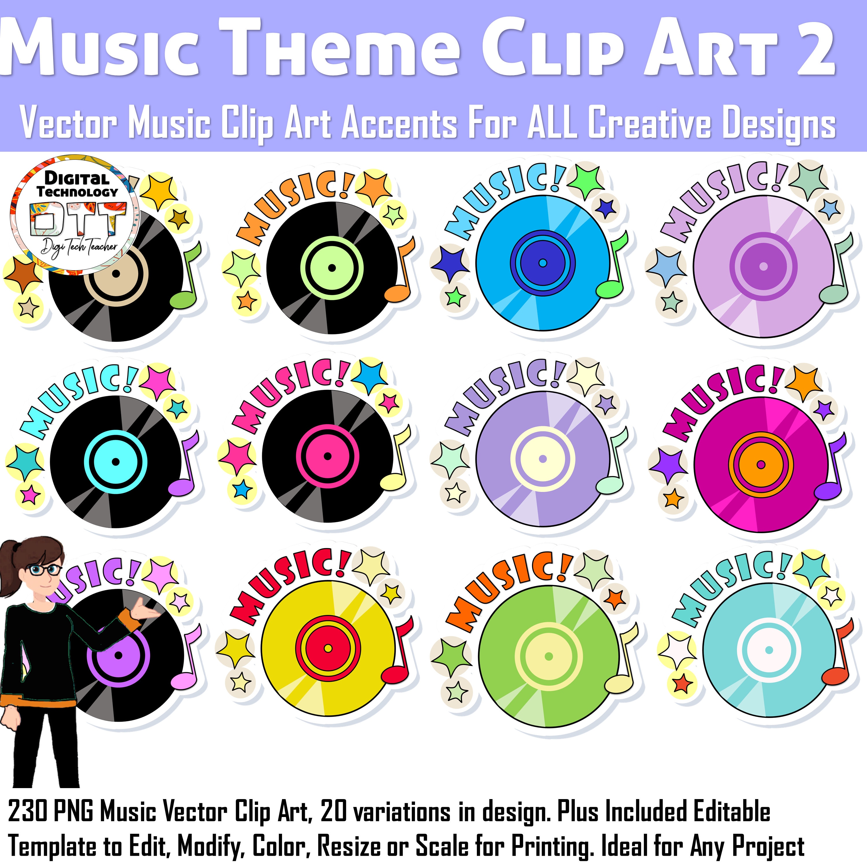 Music Vector Clip Art 2, Media Clip Art, Music Icon Clip Art, Teacher ...