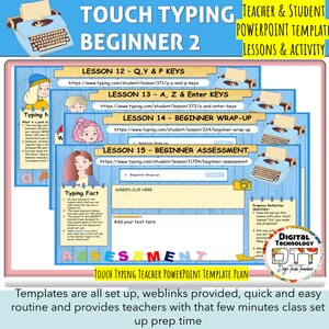 Touch Typing Beginner 2, Powerpoint Editable Template, Typing Lesson ...