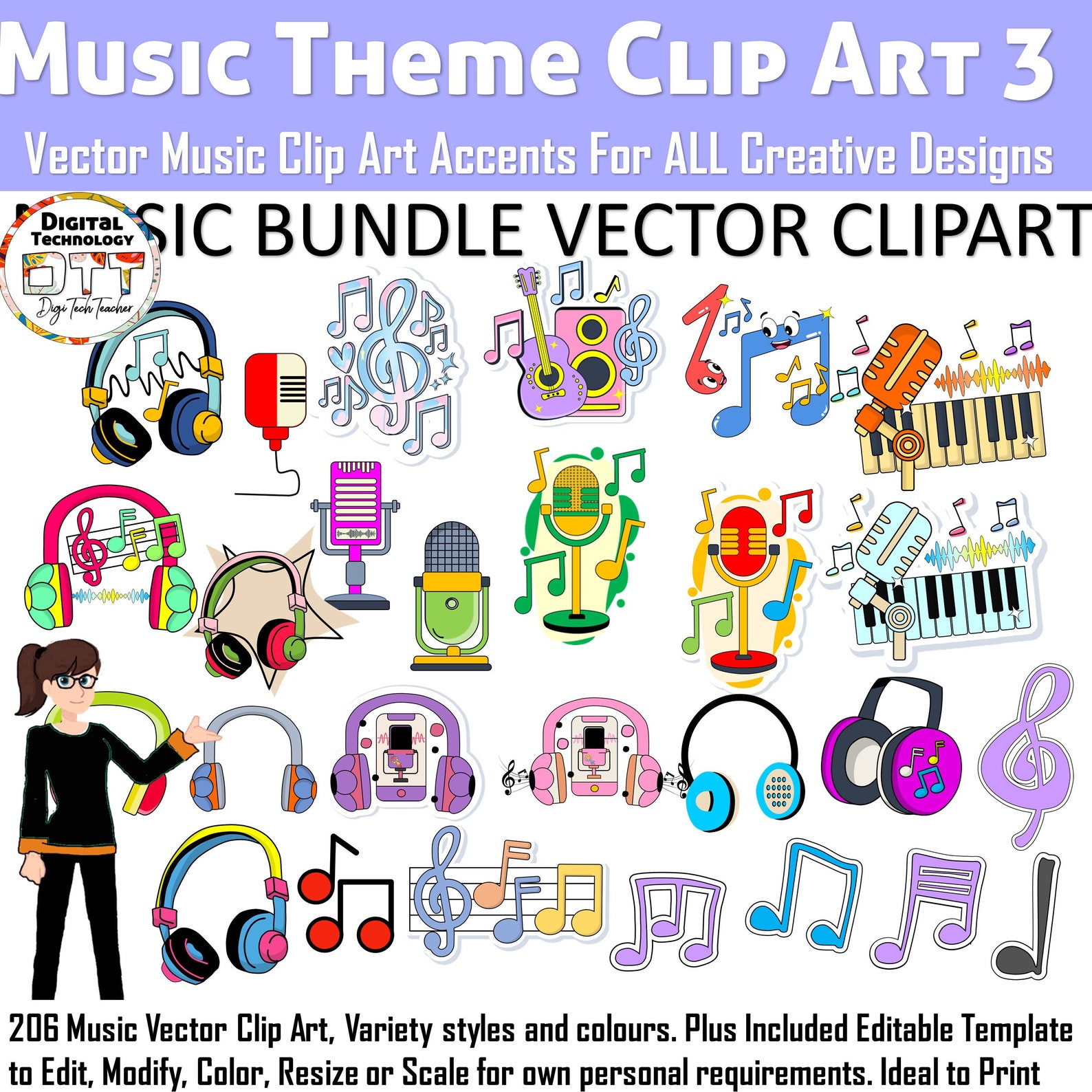 Music Vector Clip Art 3, Media Clip Art, Music Icon Clip Art, Teacher ...