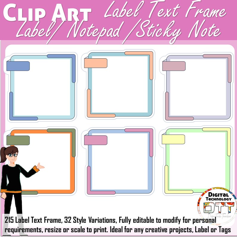 Labe Clipart, Notepad Clipart, Name Tag Clipart, Text Frame Clipart ...