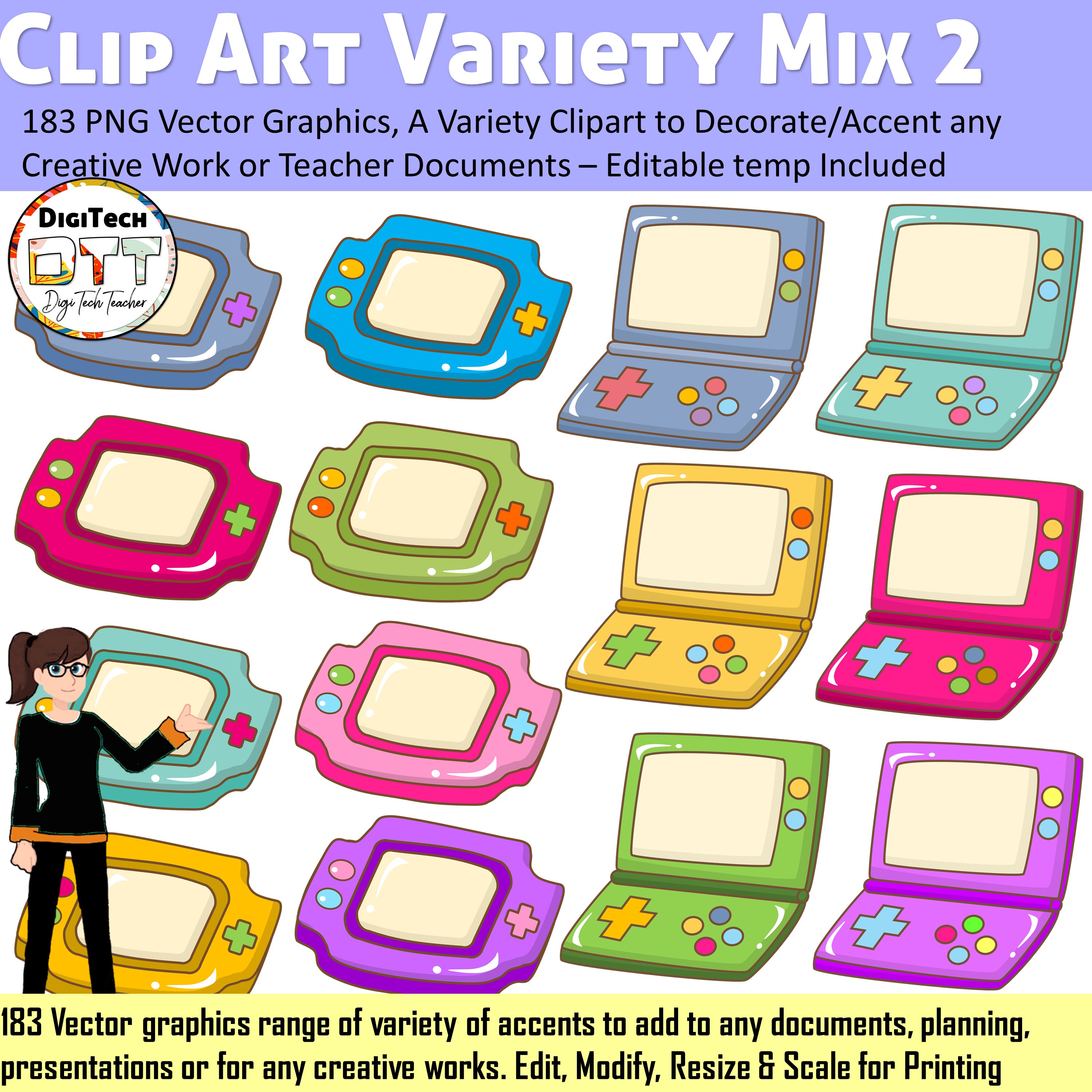 Clip Art Vector Variety Mix 2, Teacher Clipart, Page Accent Clipart ...