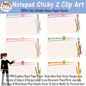 Notepad Sticky 2 Vector Clipart, Paper Clipart, Label Clipart ...
