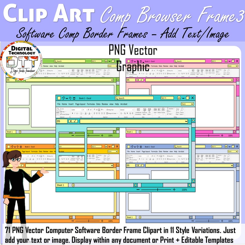 Computer Browser Software Border Frame Clipart 3, Software Vector ...
