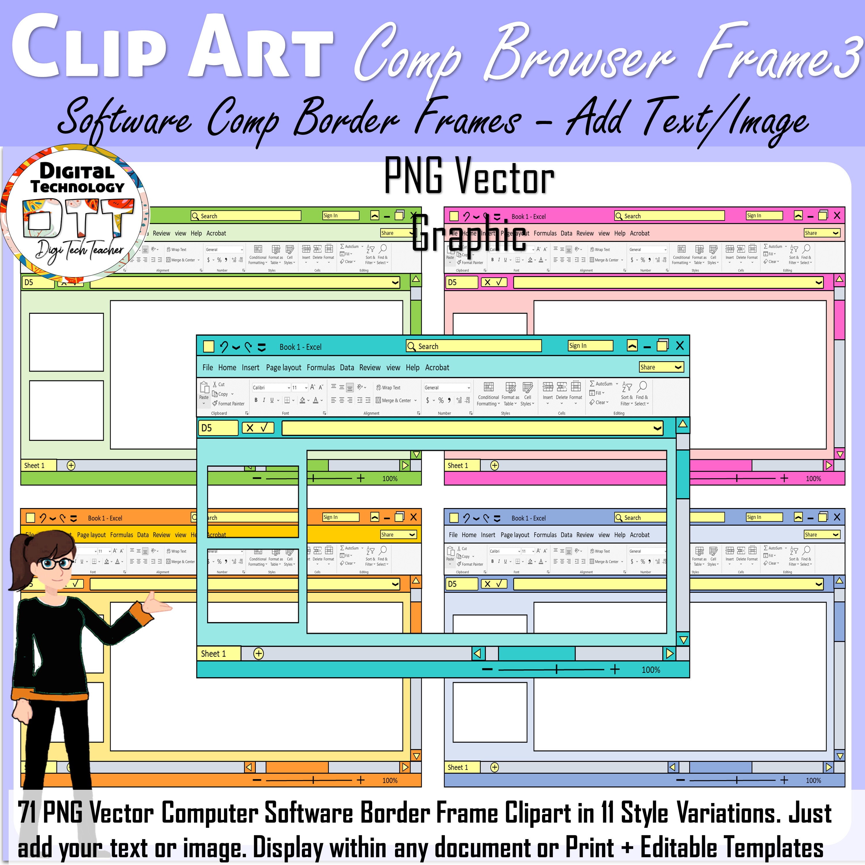 Computer Browser Software Border Frame Clipart 3, Software Vector ...