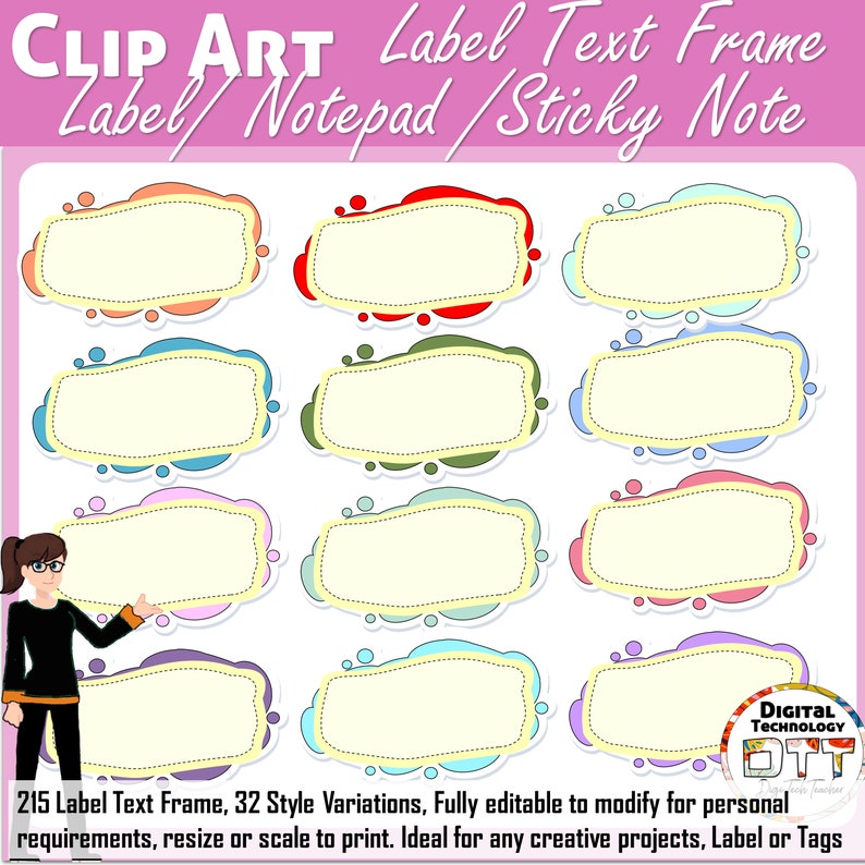 Labe Clipart, Notepad Clipart, Name Tag Clipart, Text Frame Clipart ...