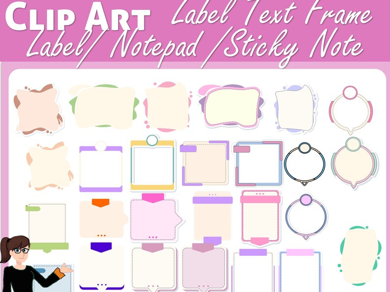 Labe Clipart, Notepad Clipart, Name Tag Clipart, Text Frame Clipart ...