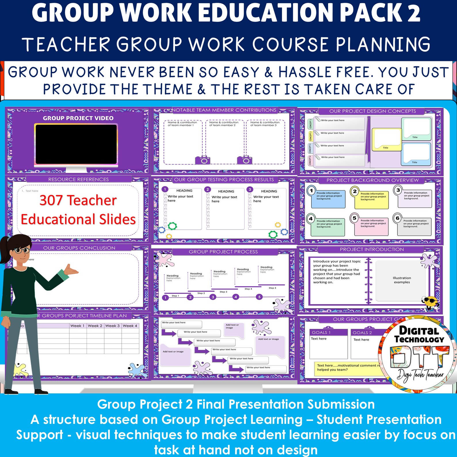 Teacher Group Project Powerpoint Template: Editable Lesson Planner - Etsy