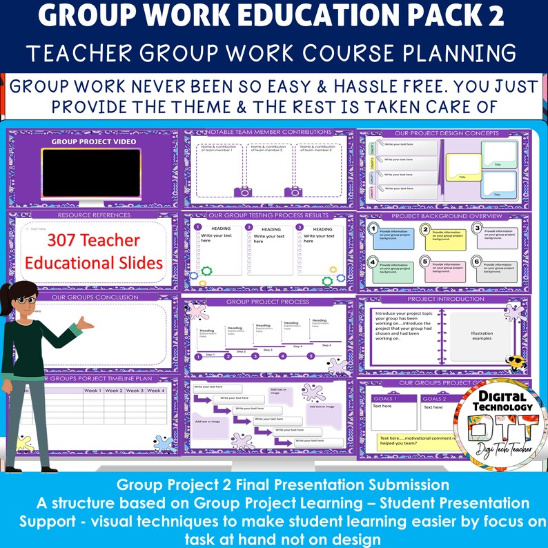 Teacher Group Project Powerpoint Template: Editable Lesson Planner - Etsy
