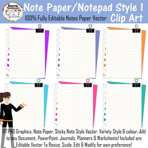 Note Paper 1 Vector Clipart, Uniform Design, Writing Note Clipart, 87 ...