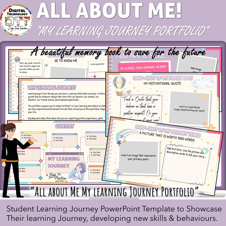 Learning Journey Portfolio: Editable Powerpoint Template - Etsy