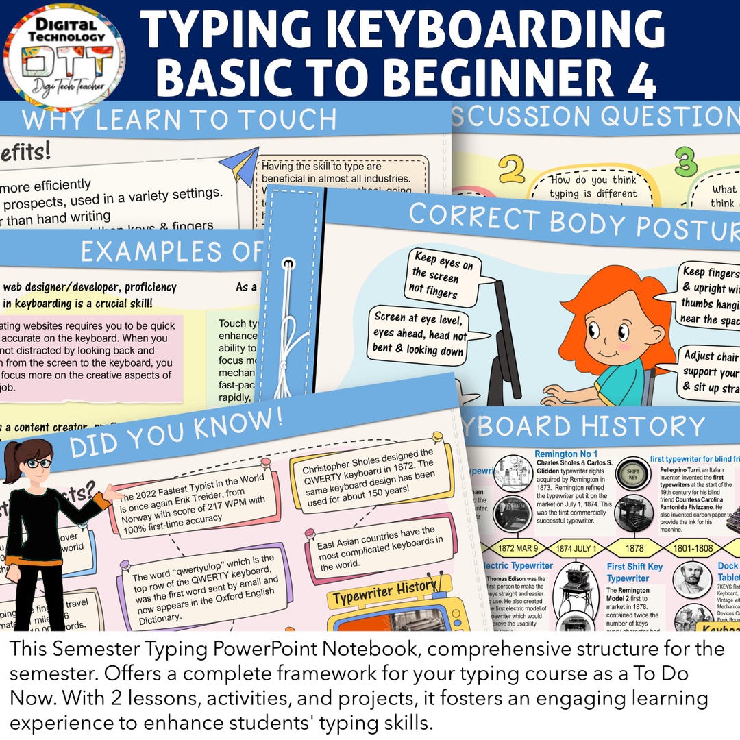 Touch Typing Basic Beginner 4, Keyboarding Practice, Typing Basics ...