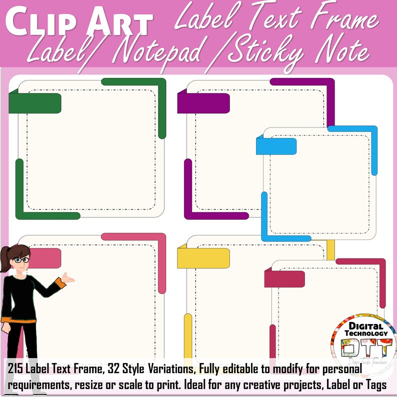 Labe Clipart, Notepad Clipart, Name Tag Clipart, Text Frame Clipart ...