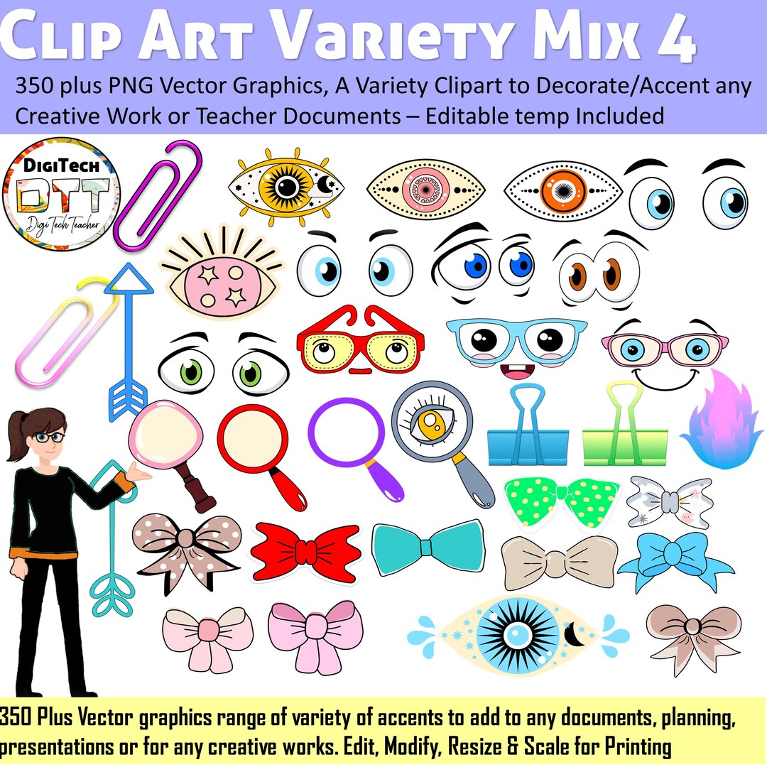 Back to School, Vector Variety Mix 4, Teacher & Classroom Graphics ...