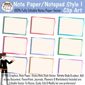 Note Paper 1 Vector Clipart, Uniform Design, Writing Note Clipart, 87 ...