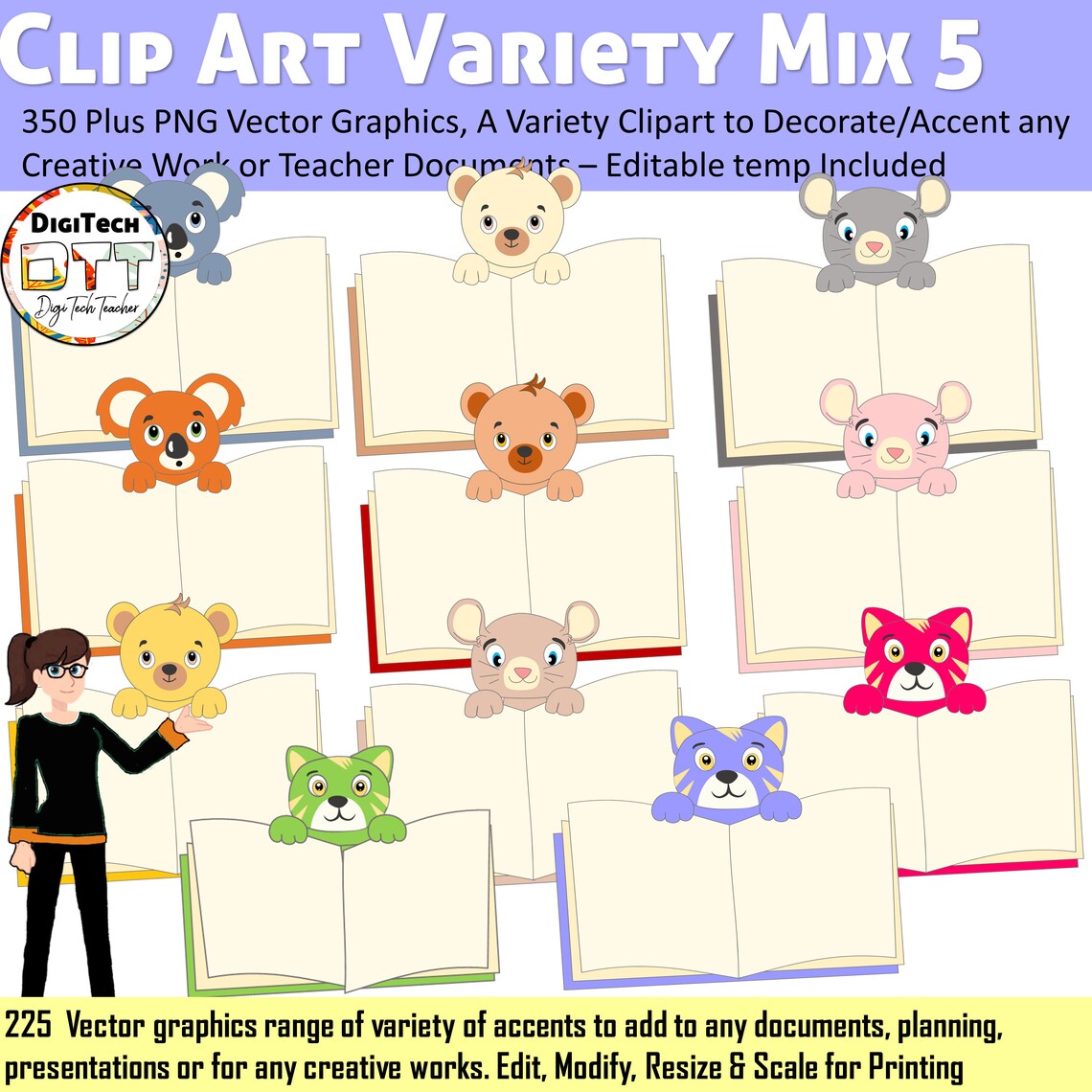 Clip Art Vector Variety Mix 5, Teacher Clipart, Page Accent Clipart ...